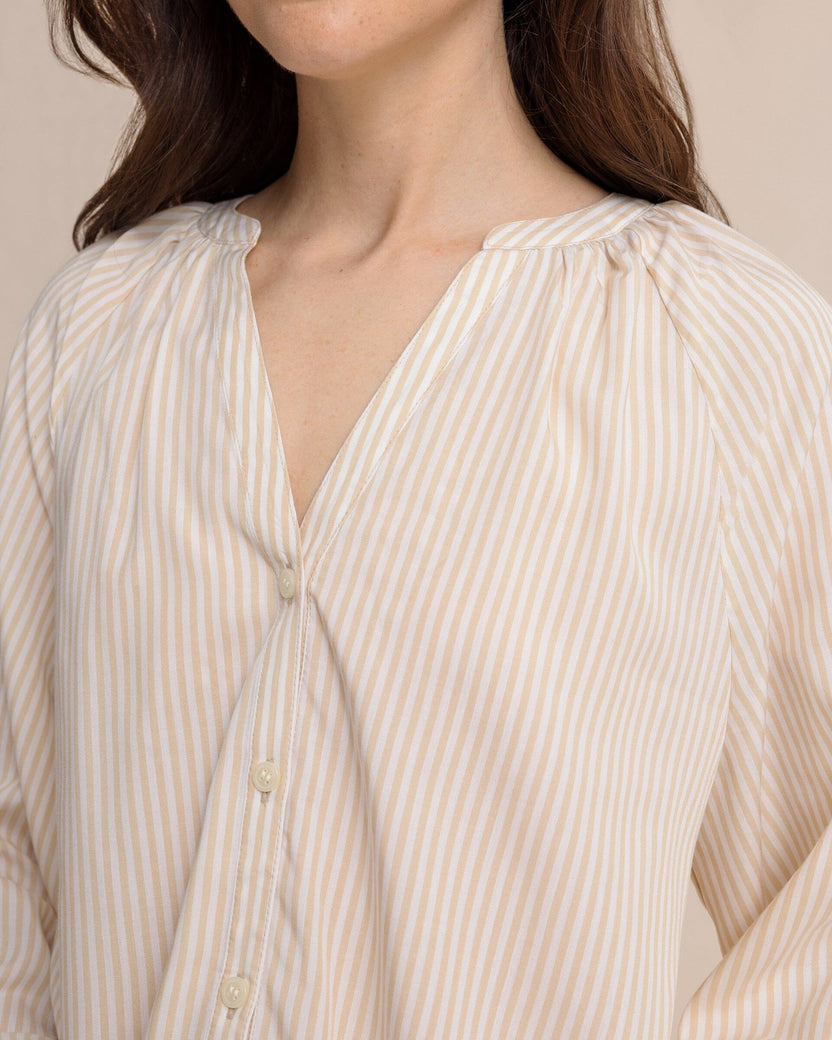 Women's Brinley Band Collar Button Down Shirt | Southern Tide