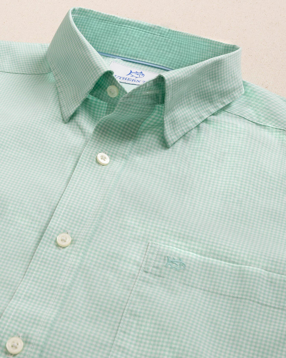 Men's Charleston Parkwood Micro-Gingham Shirt - Green | Southern Tide