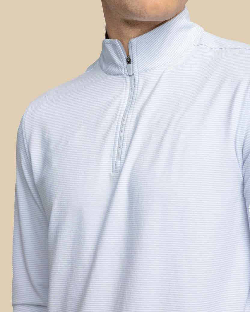 Men's Cruiser Micro-Stripe Heather Quarter Zip | Southern Tide