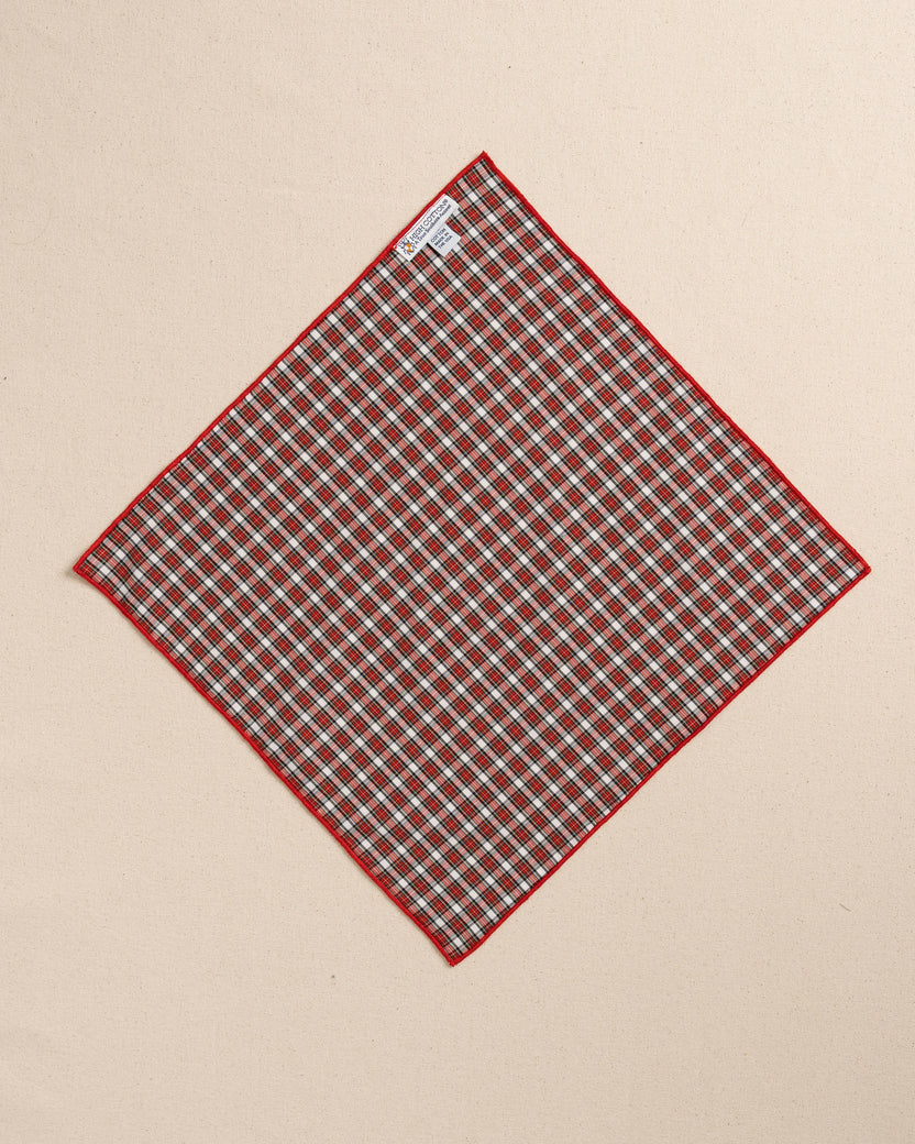 Peppermint Plaid Cotton Pocket Square | Southern Tide