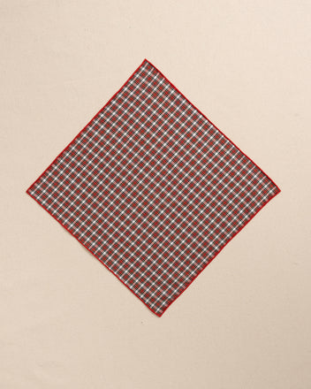Peppermint Plaid Cotton Pocket Square | Southern Tide