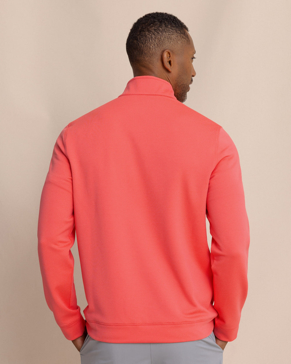 Men's Schooner Quarter Zip - Sunkist Coral | Southern Tide